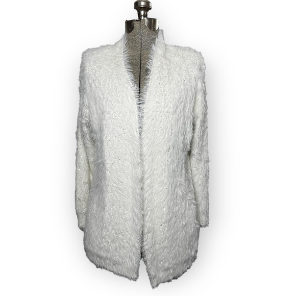 Ruby Rd. | Sweaters | Ruby Rd Womens White Faux Fur Open Front Cardigan ...